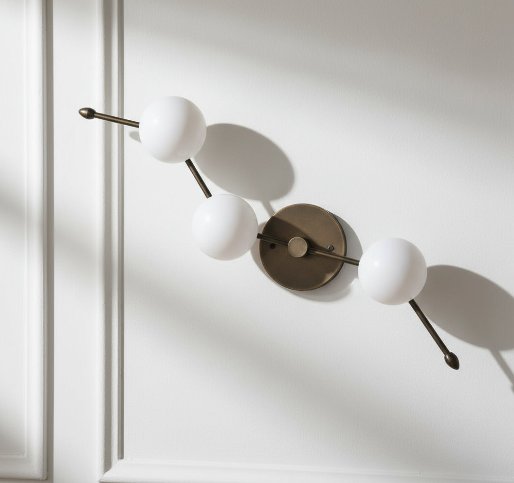 Handmade Opalyn Brass Wall Light | The Lighting Agency